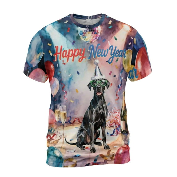 Happy New Year Great Dane Chills on Year-End Party All Over Print 3D ...