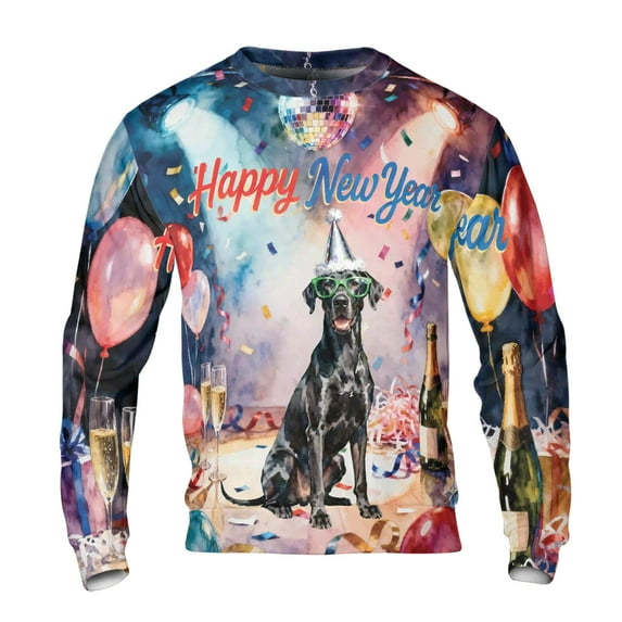 Happy New Year Great Dane Chills on Year-End Party All Over Print 3D ...