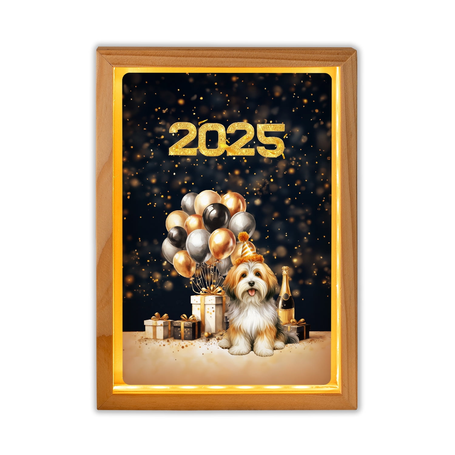 Happy New Year Havanese Welcome 2025 Balloon Firework Party Acrylic ...