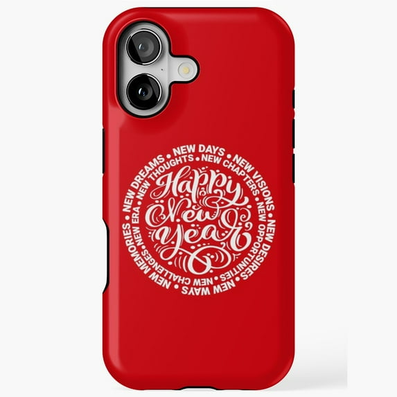 Happy New Year Holiday Vibes Phone Case 17 16 15 14 13 12 11 Pro Max ...