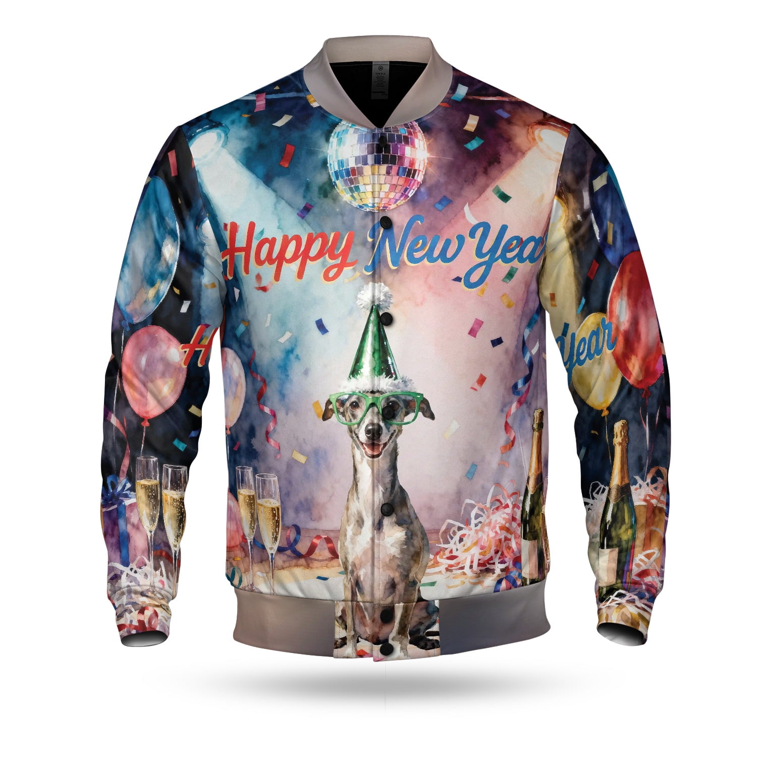 Happy New Year Italian Greyhound Chills on Year-End Party All Over ...