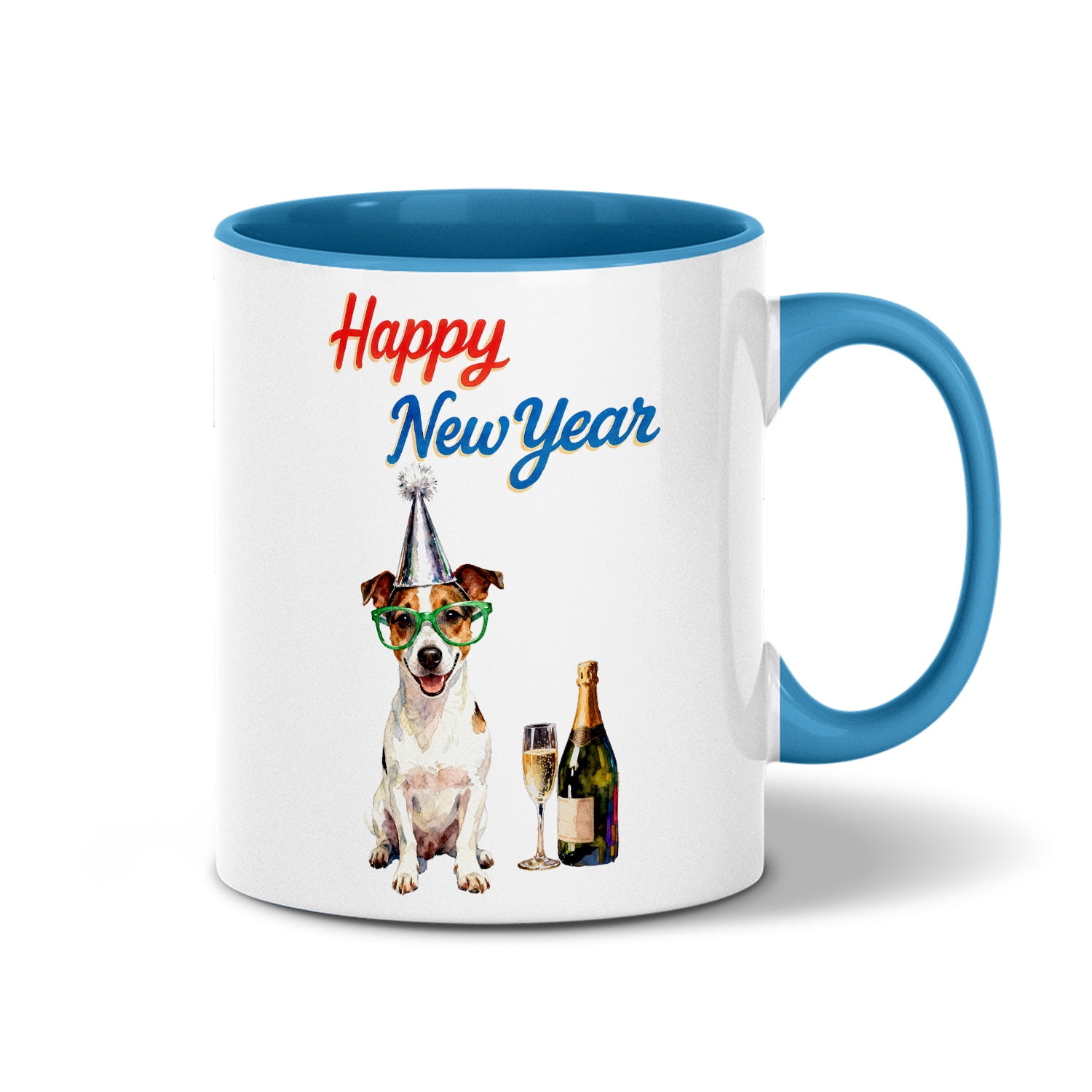 Happy New Year Jack Russell Terrier Chills on Year-End Party 11oz ...