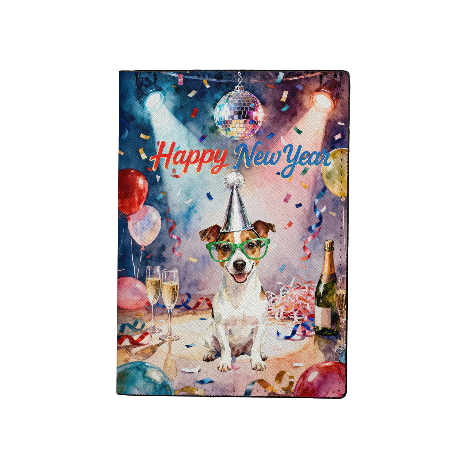 Happy New Year Jack Russell Terrier Chills on Year-End Party Travel ...
