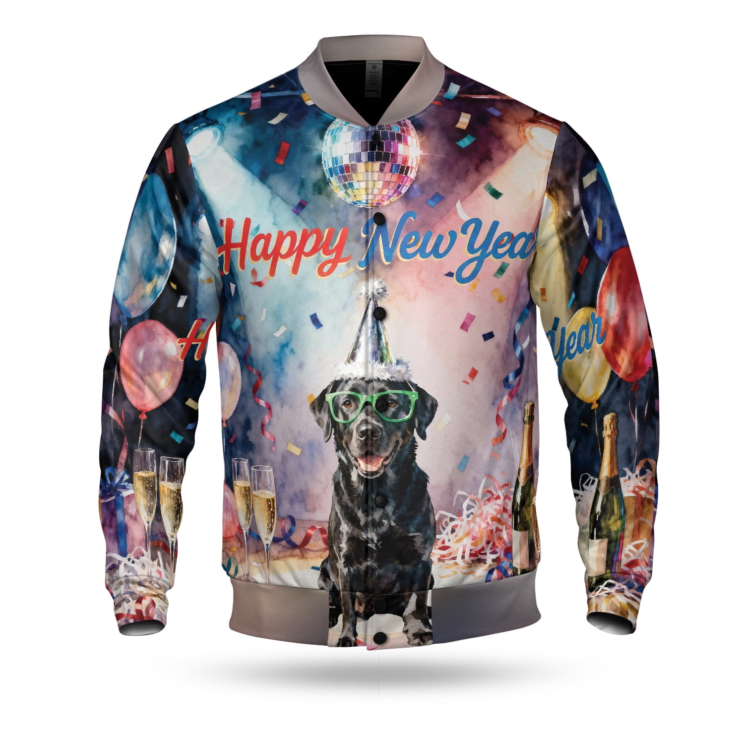 Happy New Year Labrador Retriever Chills on Year-End Party All Over ...