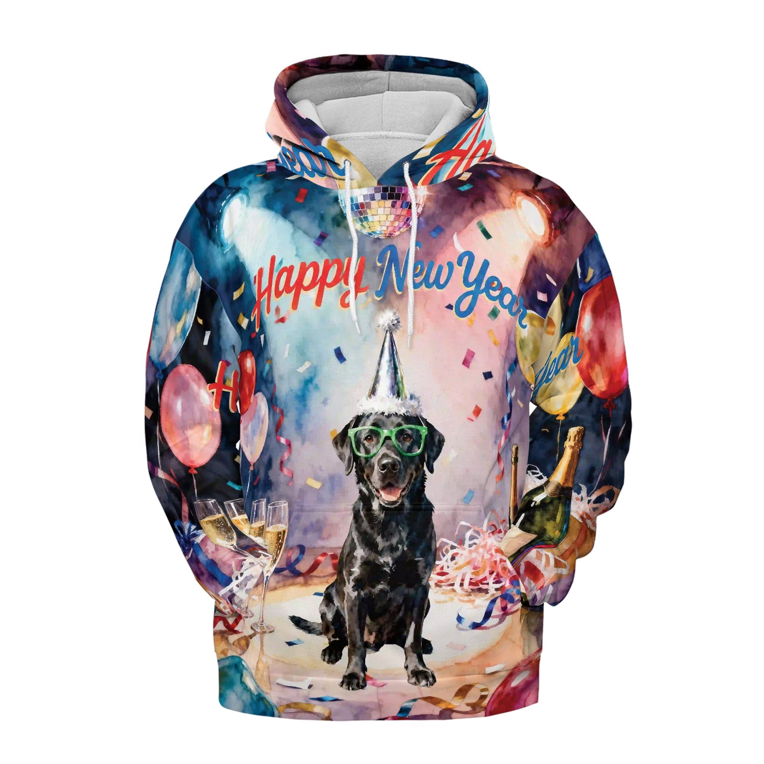 Happy New Year Labrador Retriever Chills on Year-End Party All Over ...