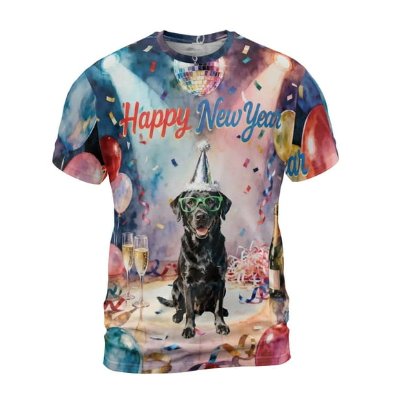 Happy New Year Labrador Retriever Chills on Year-End Party All Over ...