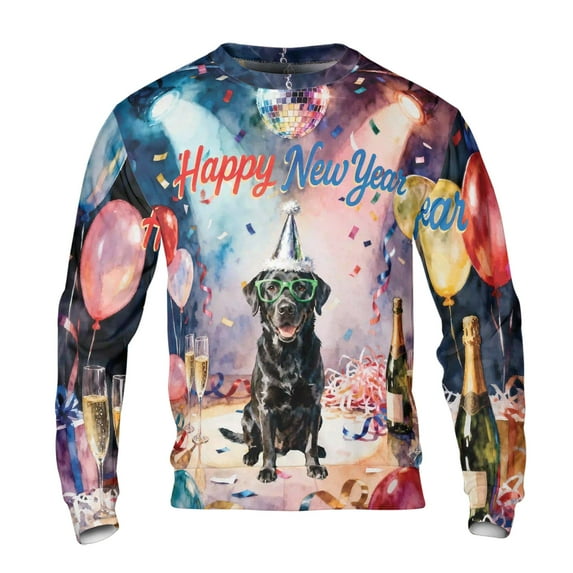 Happy New Year Labrador Retriever Chills on Year-End Party All Over ...