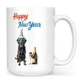 Happy New Year Labrador Retriever Chills on Year-End Party Mug Lab Dog ...