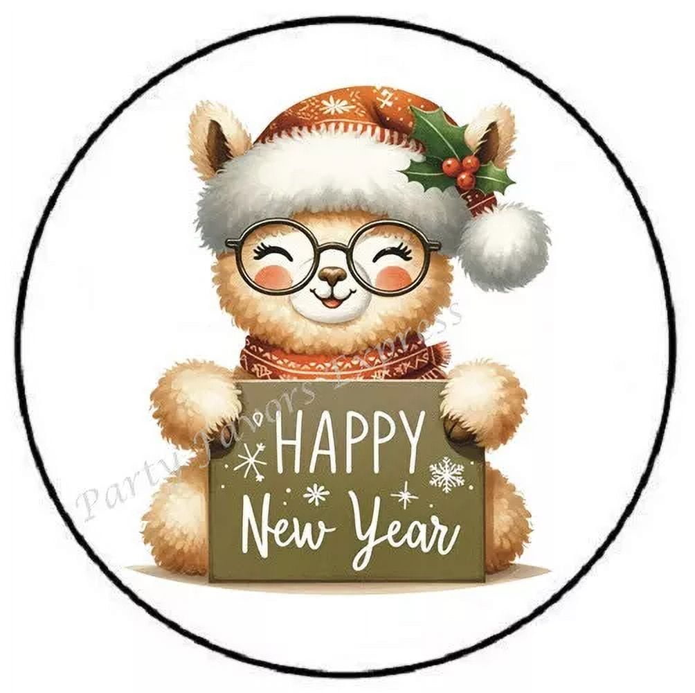 Happy New Year Llama Stickers Party Favors Gift For You - Decorate ...