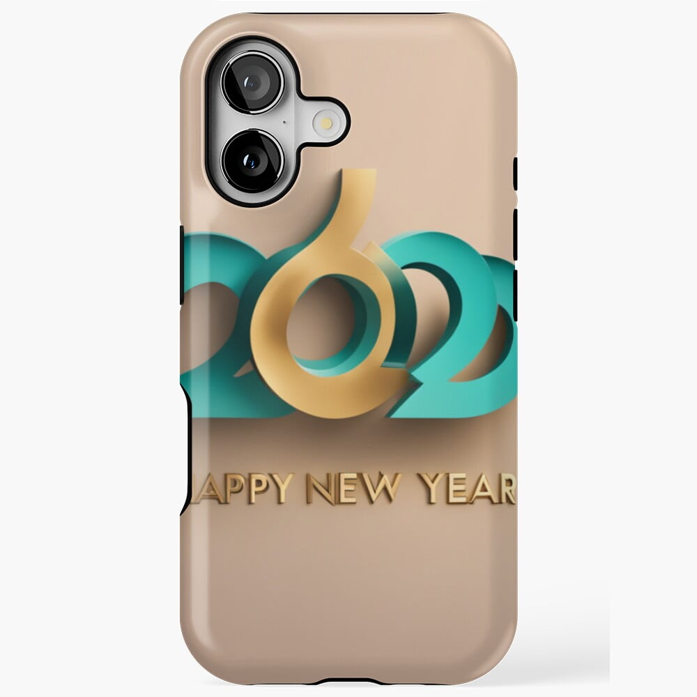 Happy New Year Logo Art Phone Case with iPhone 17 to 11 Pro Max ...