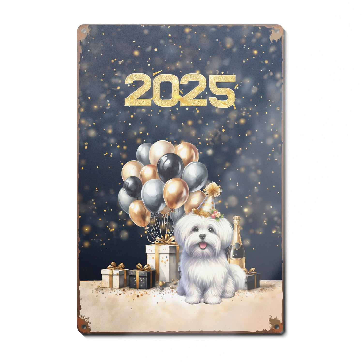 Happy New Year Maltese Welcome 2025 Balloon Firework Party Vertical ...