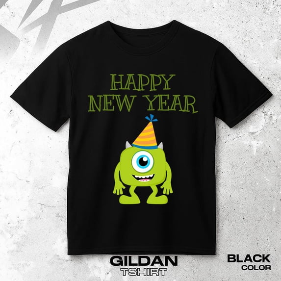 Happy New Year Mike Wazowski Funny Monsters Inc Holiday Meme Unisex T ...