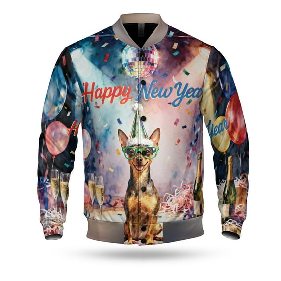 Happy New Year Miniature Pinscher Chills on Year-End Party All Over ...