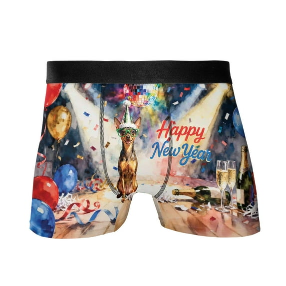 Happy New Year Miniature Pinscher Chills on Year-End Party All Over ...