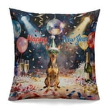Happy New Year Miniature Pinscher Chills on Year-End Party Pillowcase ...