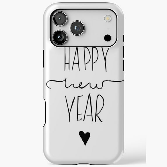 Happy New Year Minimal Typography iPhone Case 17 through 11 Pro Max ...