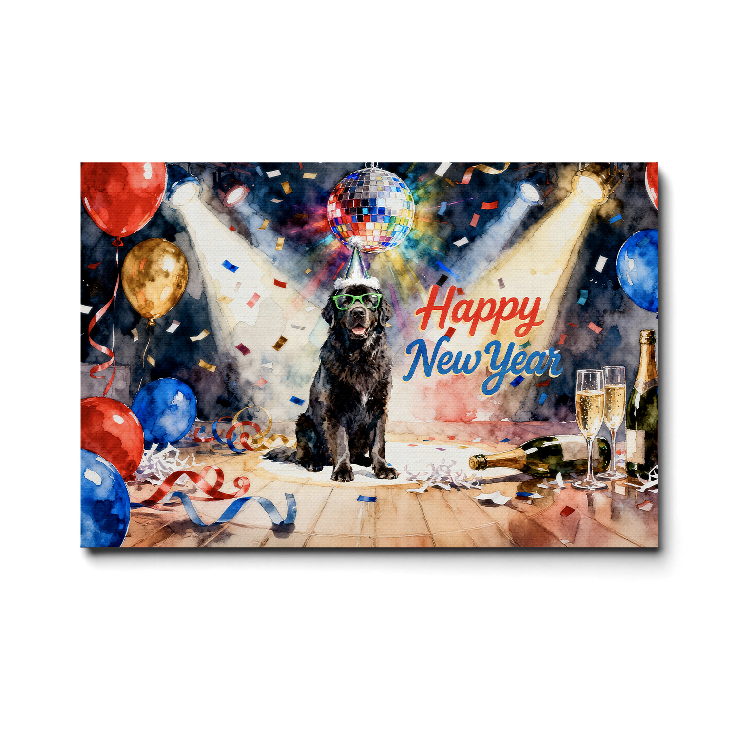 Happy New Year Newfoundland Chills on Year-End Party Horizontal Matte ...