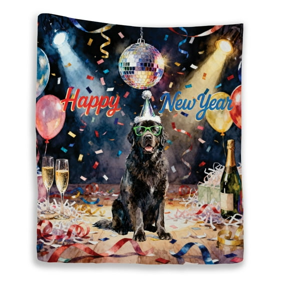 Happy New Year Newfoundland Chills on Year-End Party Quilt Blanket ...