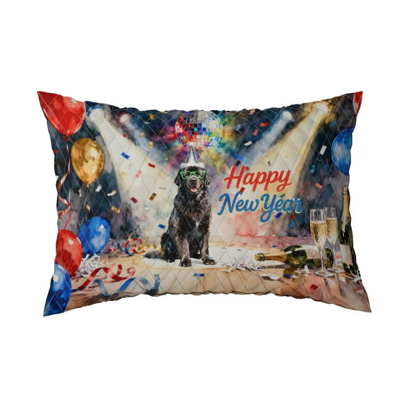 Happy New Year Newfoundland Chills on Year-End Party Quilt Pillowcase ...