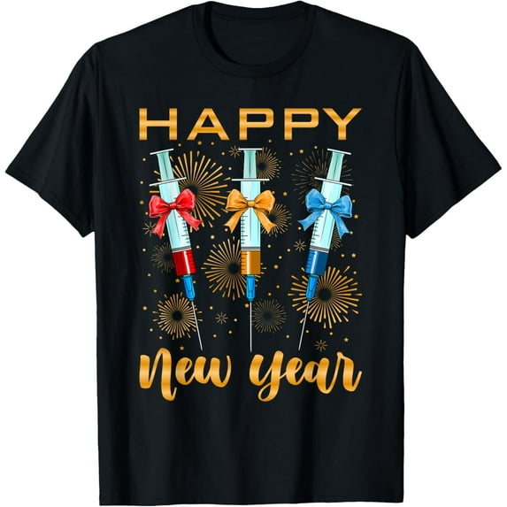 Happy New Year Nurse Coquette Bow New Years Eve Party 2026 T-Shirt ...