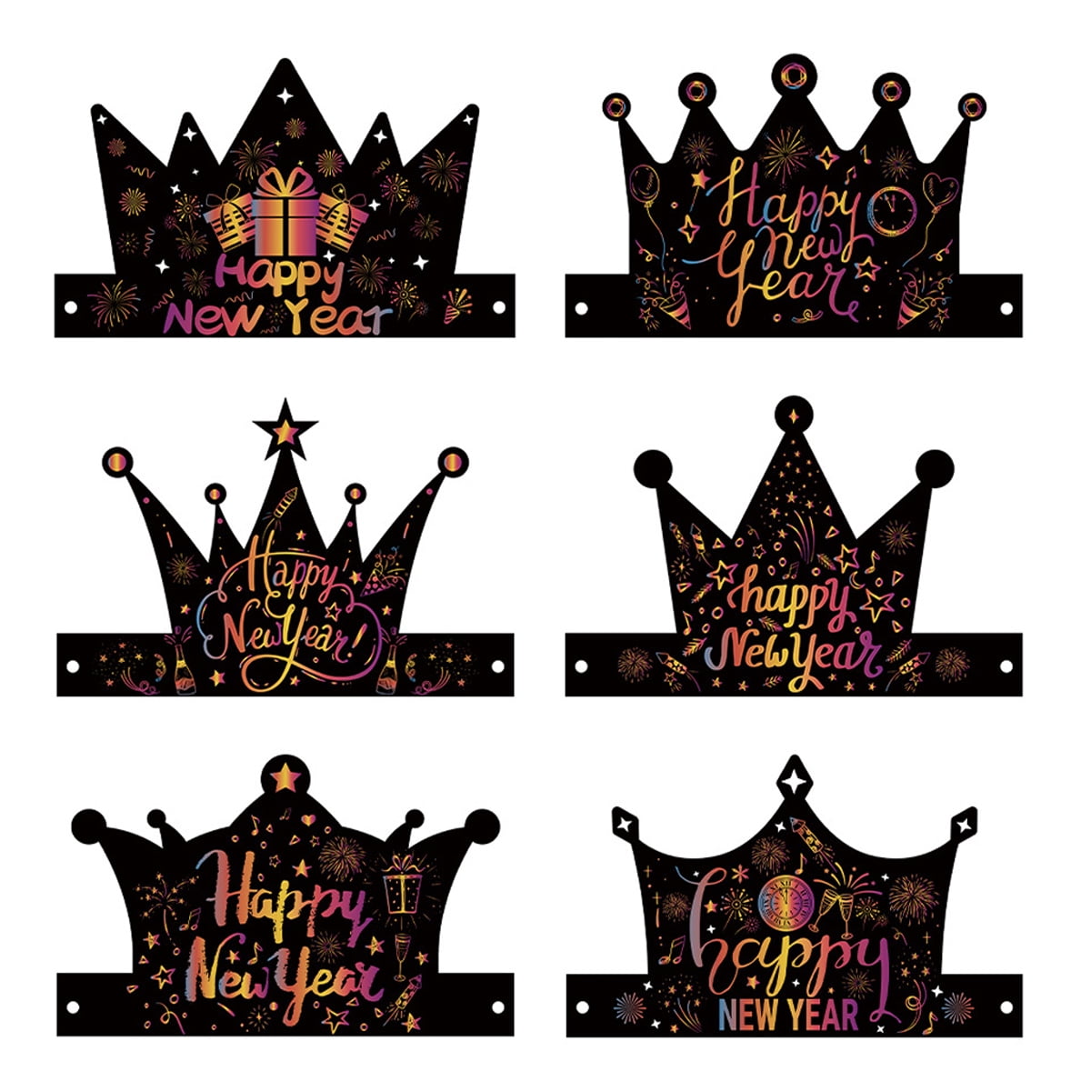 Happy New Year Party Hats Fancy New Year Paper Crown Hat - Walmart.com