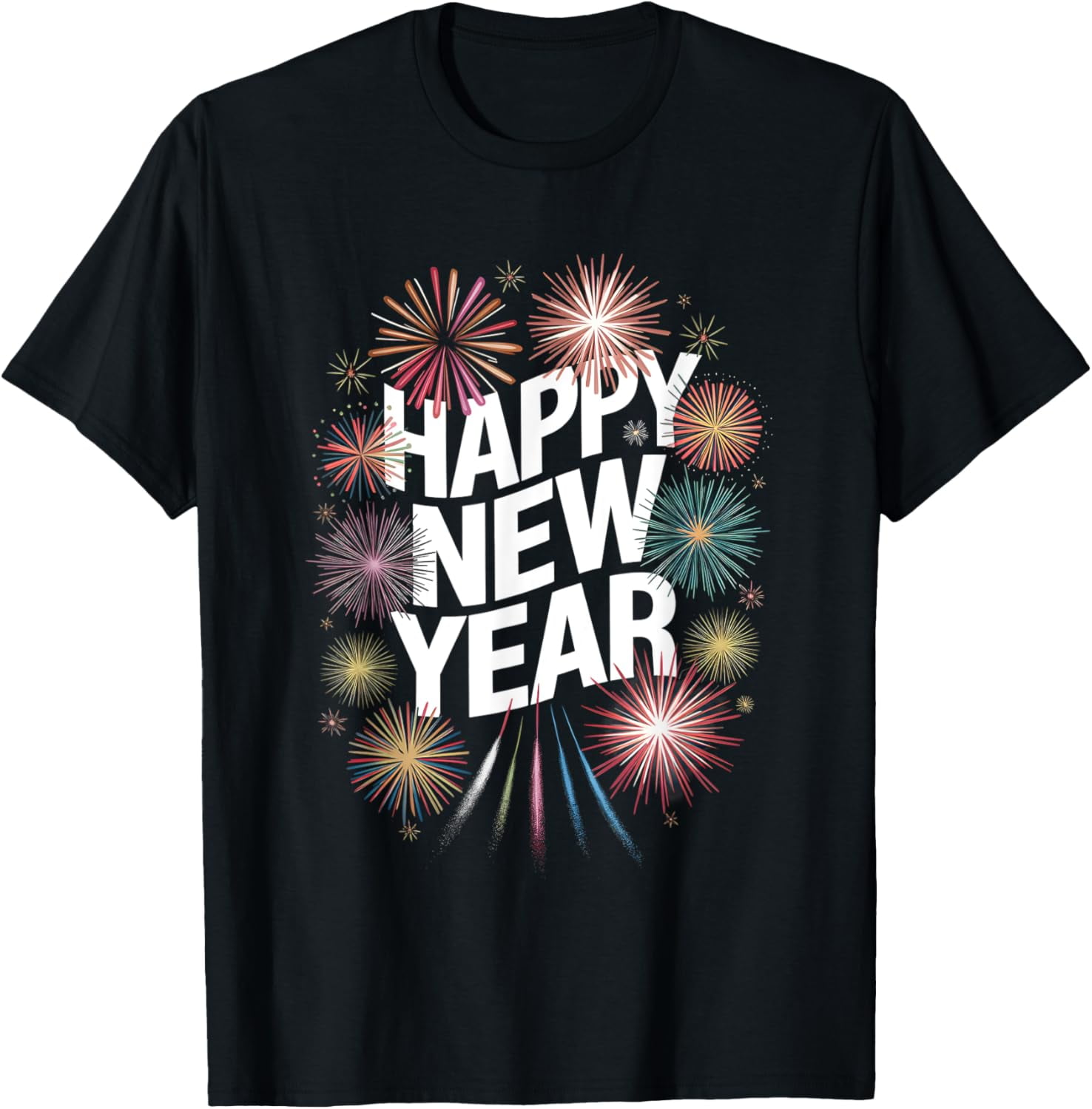 Happy New Year Party Supplies 2025 Family Matching Fireworks T-Shirt ...