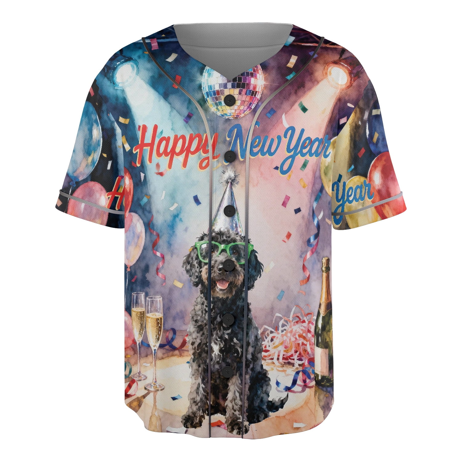 Happy New Year Portuguese Water Dog Chills on Year-End Party All Over ...