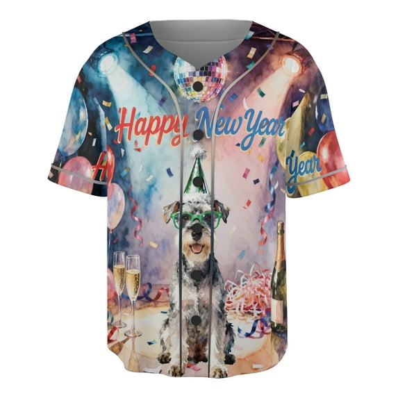 Happy New Year Schnauzer Chills on Year-End Party All Over Print 3D ...