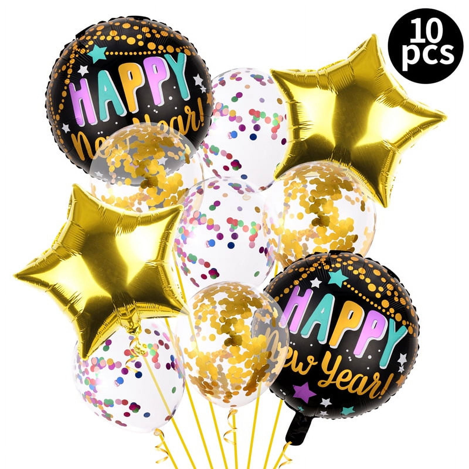 Happy New Year Set 2025 New Year Theme Balloons Aluminum Film Balloons ...