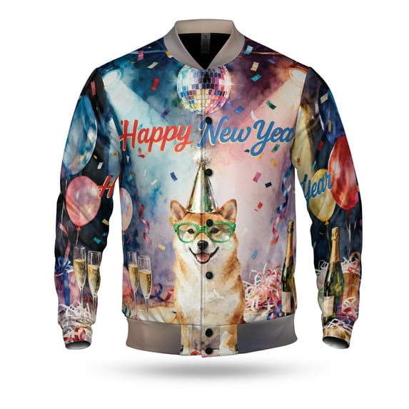 Happy New Year Shiba Inu Chills on Year-End Party All Over Print 3D ...