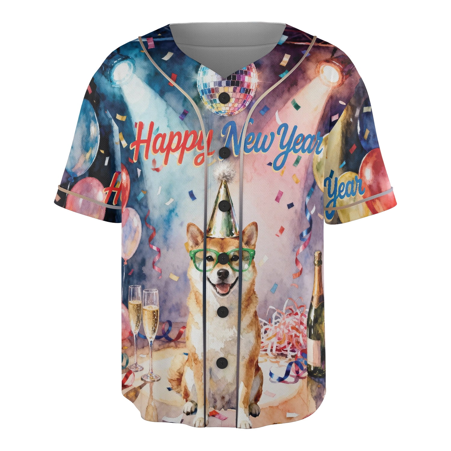 Happy New Year Shiba Inu Chills on Year-End Party All Over Print 3D ...