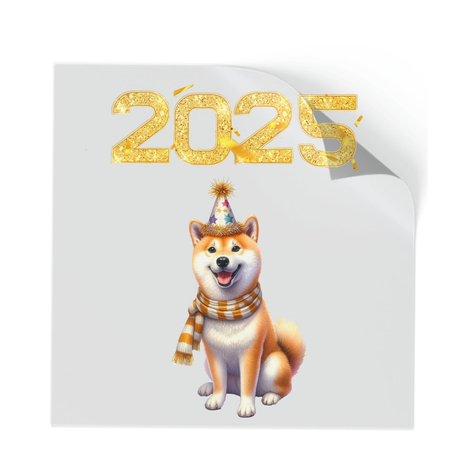 Happy New Year Shiba Inu Welcome 2025 Balloon Firework Party Cutout ...
