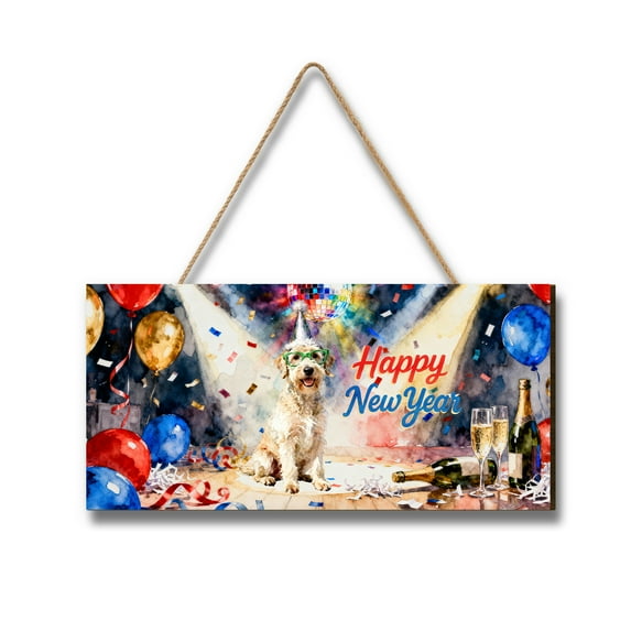 Happy New Year Soft Coated Wheaten Terrier Chills on Year-End Party ...