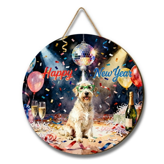 Happy New Year Soft Coated Wheaten Terrier Chills on Year-End Party ...