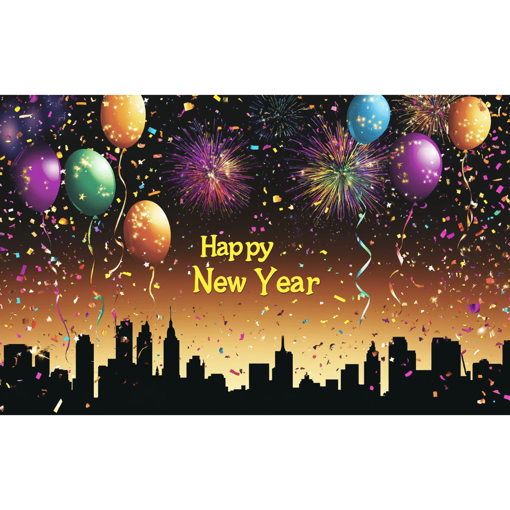Happy New Year Theme Party Background Banner New Year Celebrate Family ...