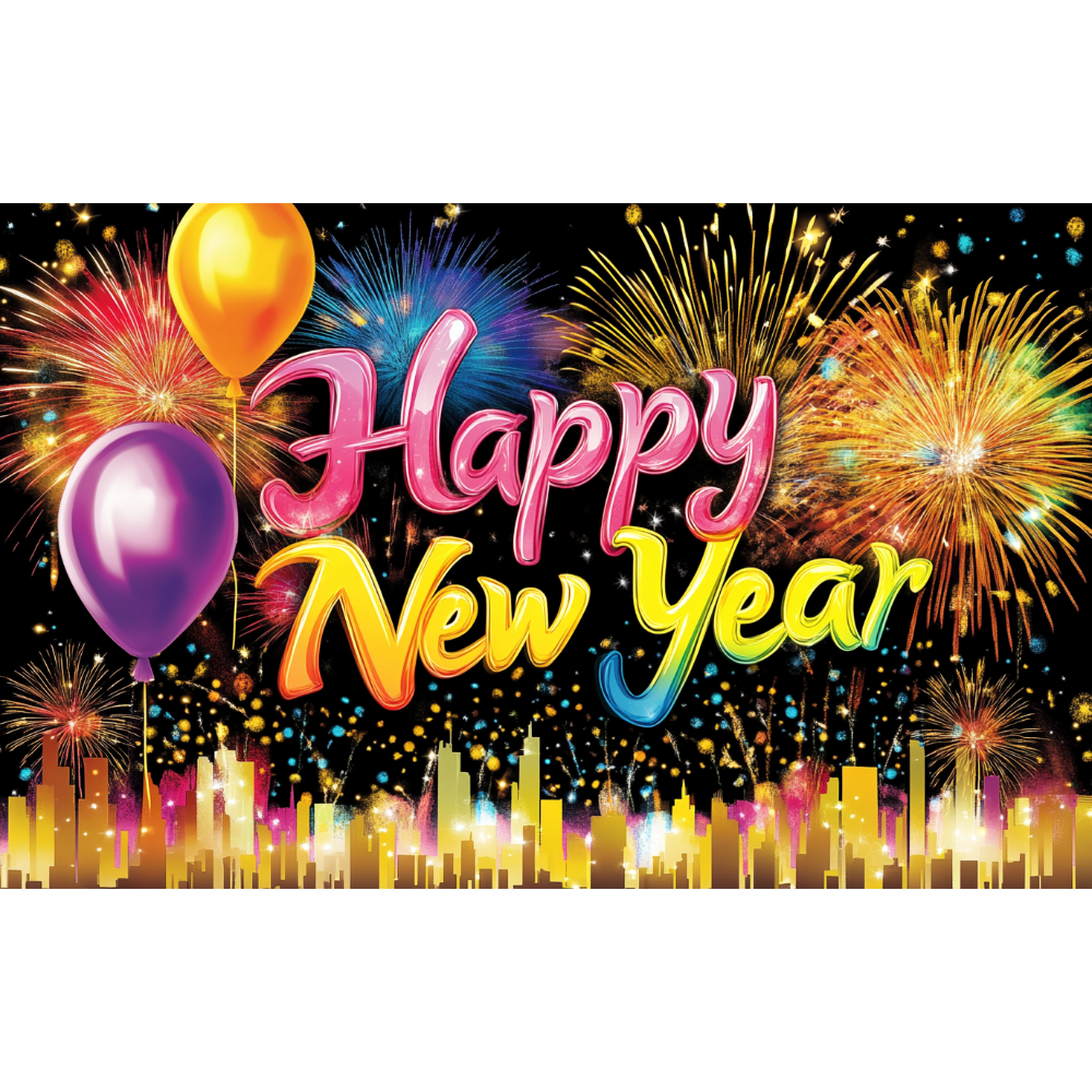 Happy New Year Theme Party Background Banner New Year Celebrate Family ...