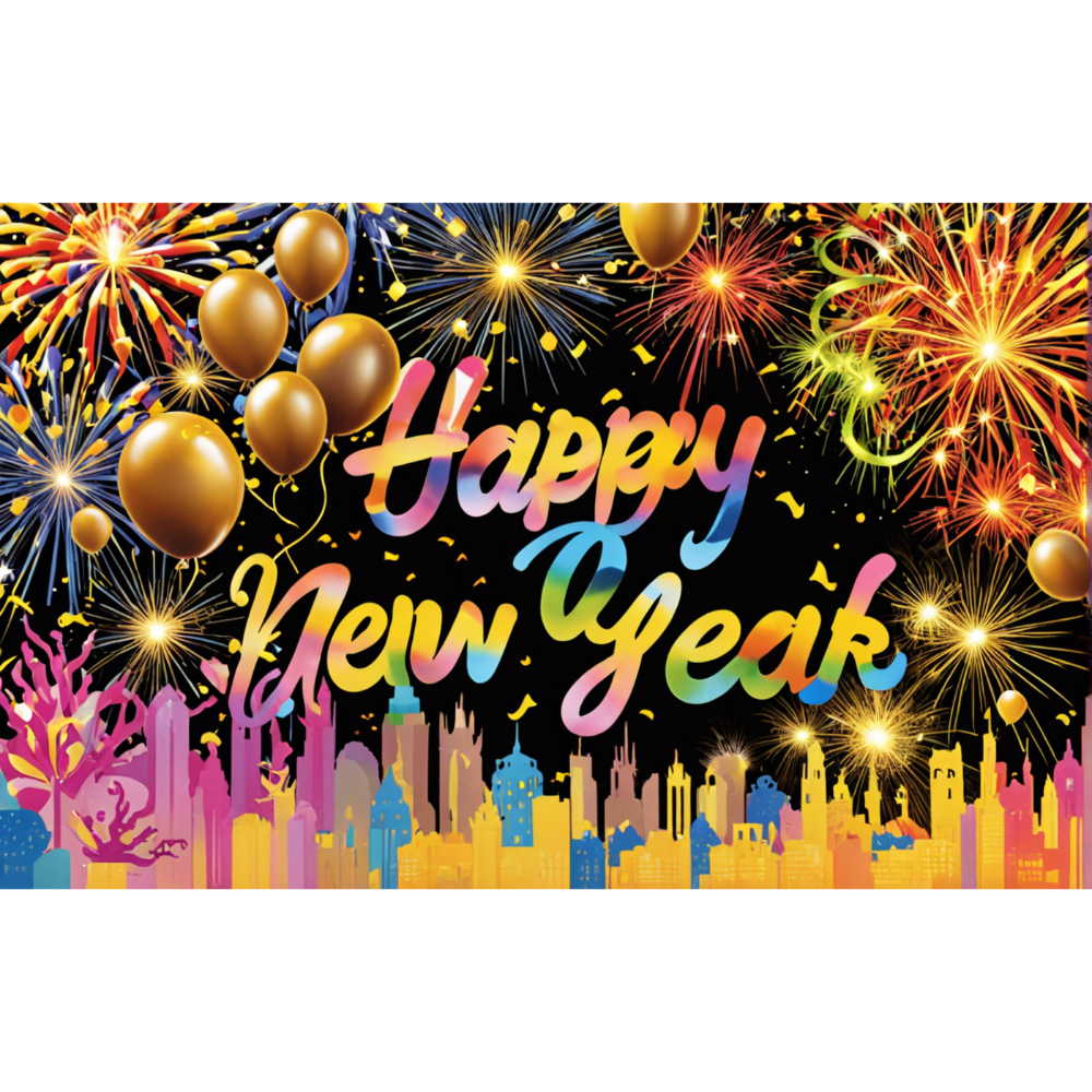 Happy New Year Theme Party Background Banner New Year Celebrate Family ...