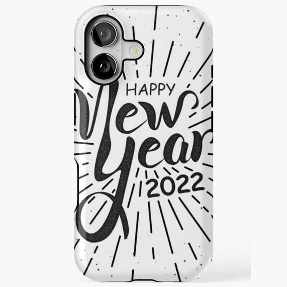 Happy New Year Typography Design Phone Case with iPhone 17 to 11 Pro ...