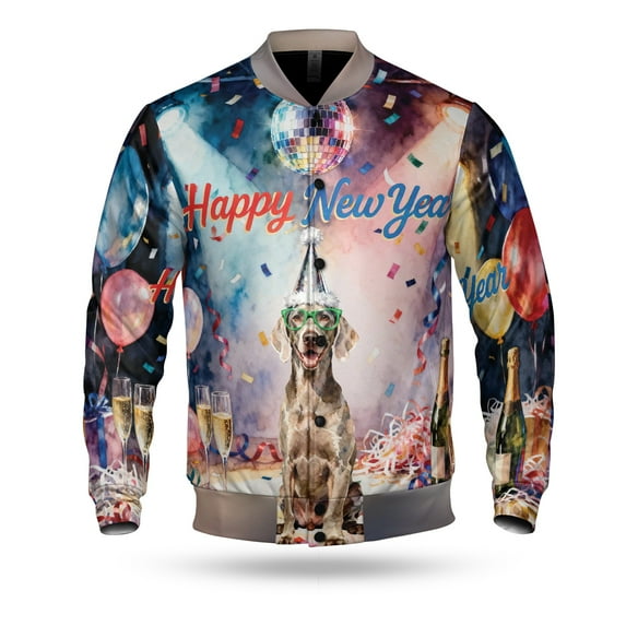 Happy New Year Weimaraner Chills on Year-End Party All Over Print 3D ...