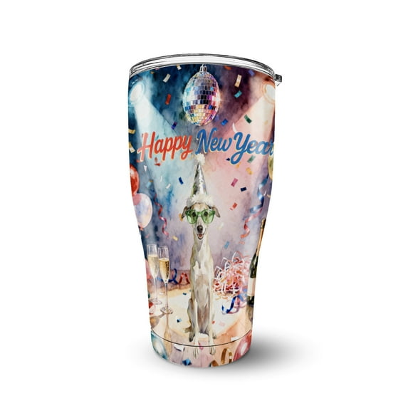 Happy New Year Whippet Chills on Year-End Party 30oz Stainless Steel ...