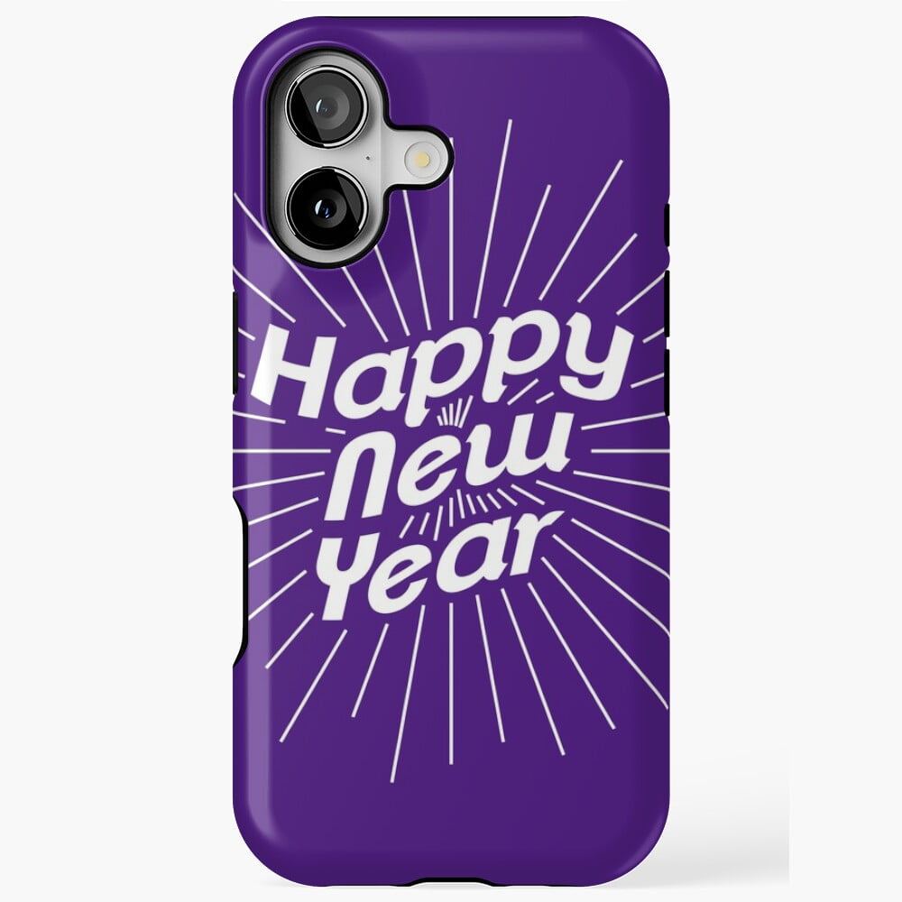 Happy New Year White Firework Phone Case 17 16 15 14 13 12 11 Pro Max ...