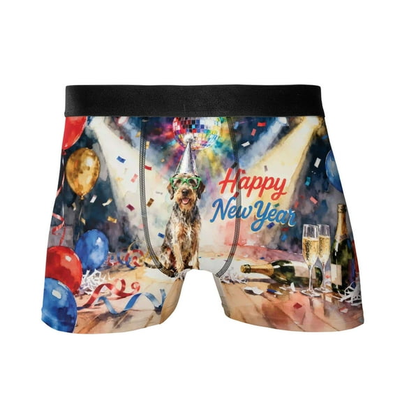 Happy New Year Wirehaired Pointing Griffon Chills on Year-End Party All ...