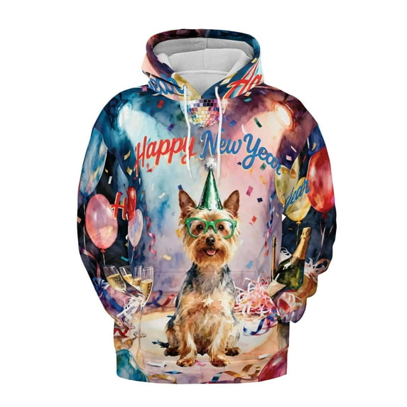 Happy New Year Yorkshire Terrier Chills on Year-End Party All Over ...