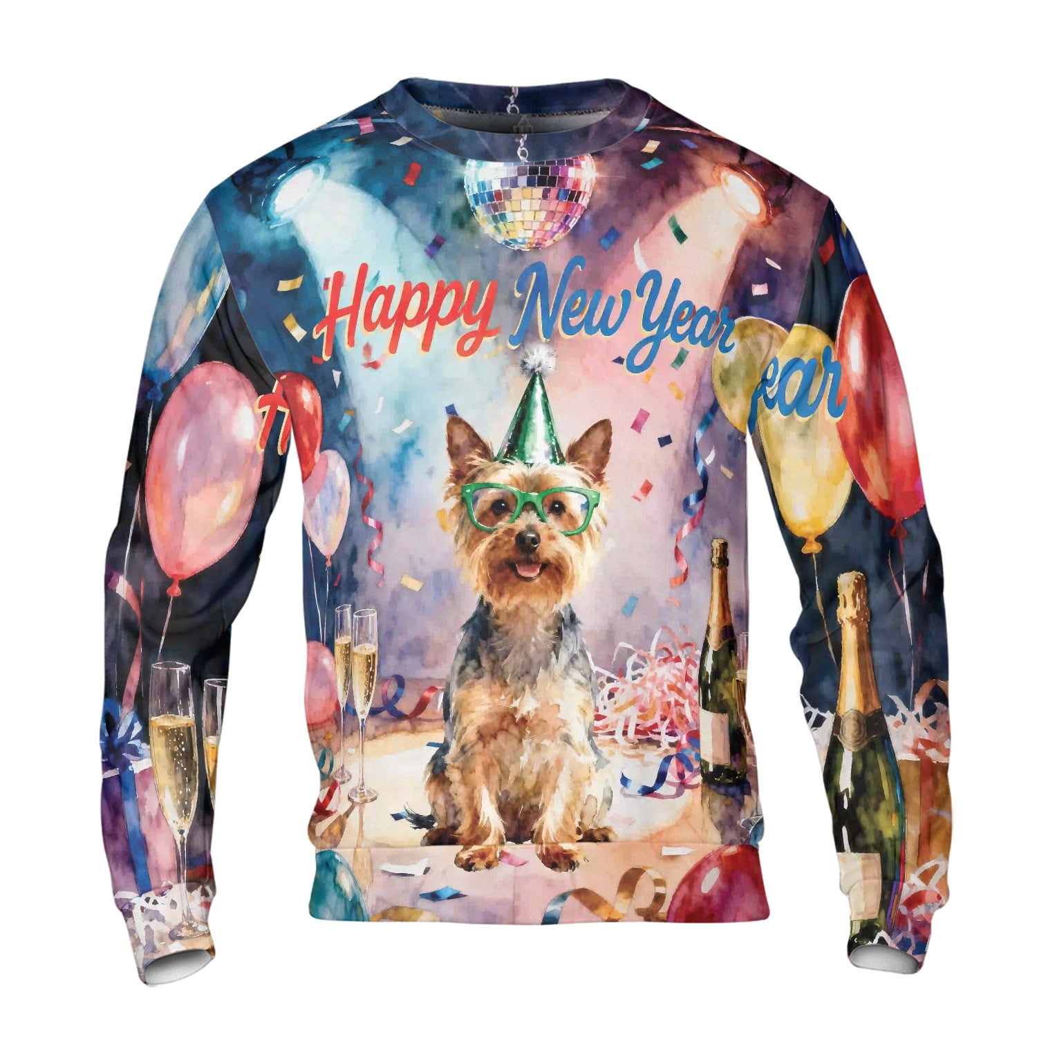 Happy New Year Yorkshire Terrier Chills on Year-End Party All Over ...