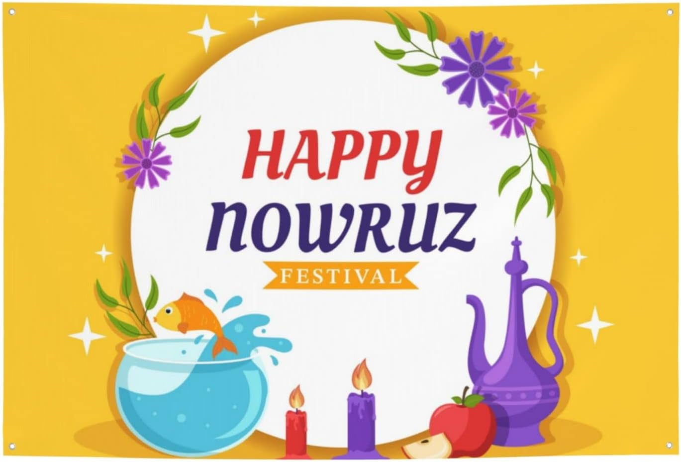 Happy Nowruz Banner Porch Sign 47 x 71 Inches Photography Background ...