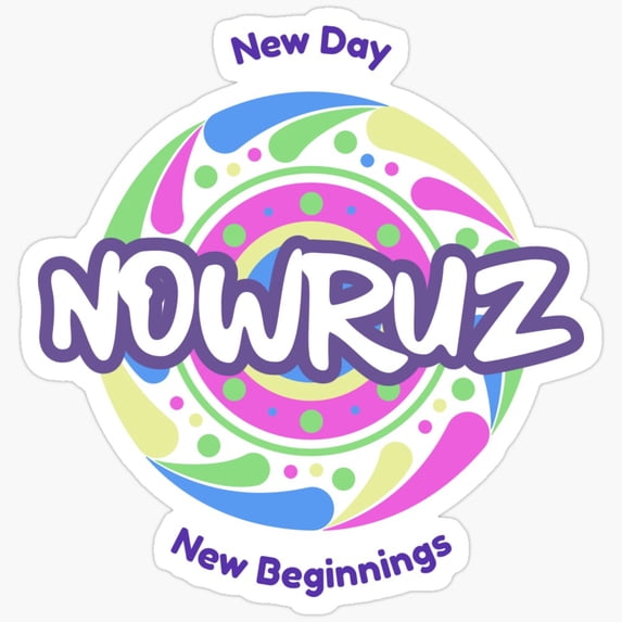 Happy Nowruz New Day New Beginning Sticker Phone Decal Water Bottle ...