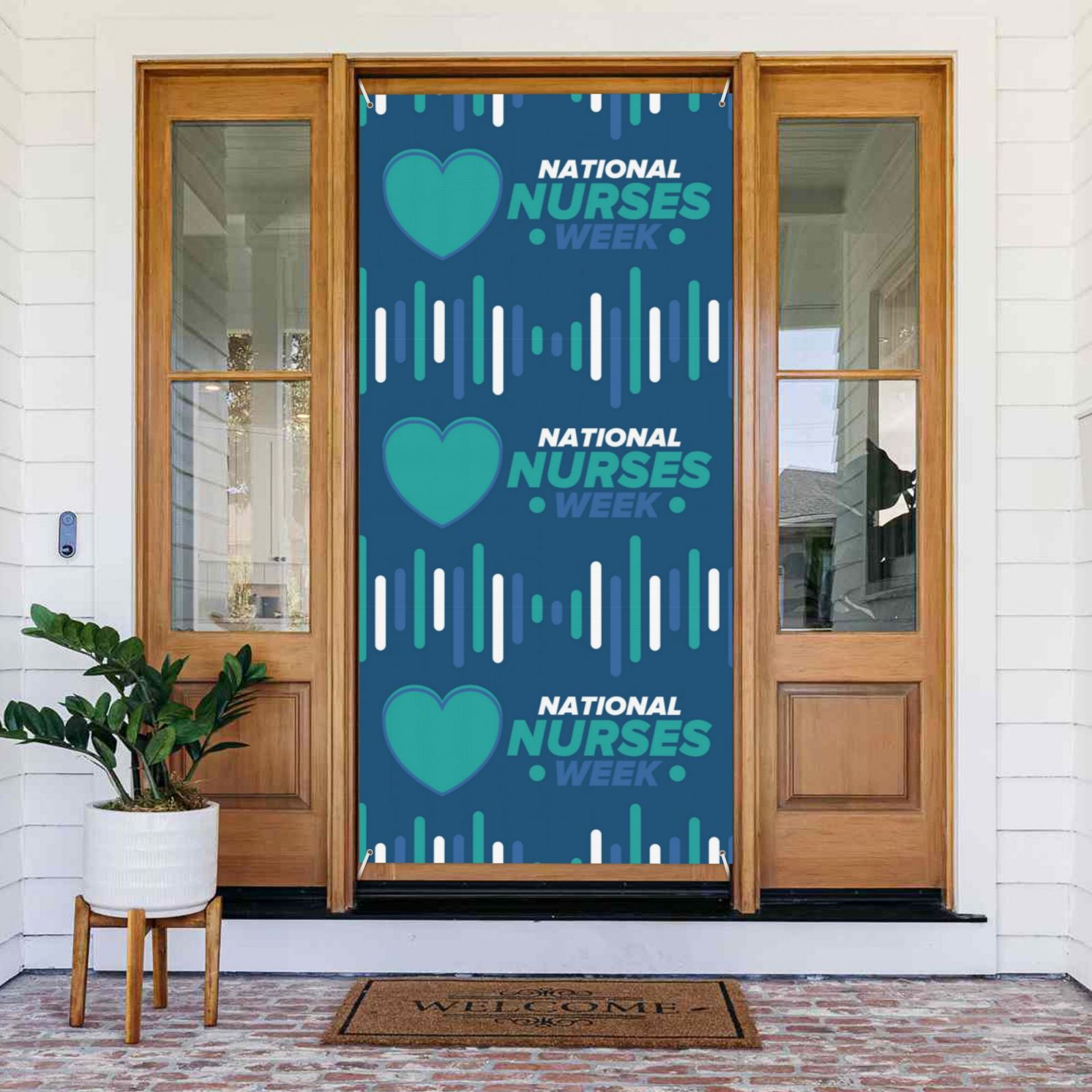 Happy Nurse Appreciation Week Door Cover Decoration Backdrop Banner ...