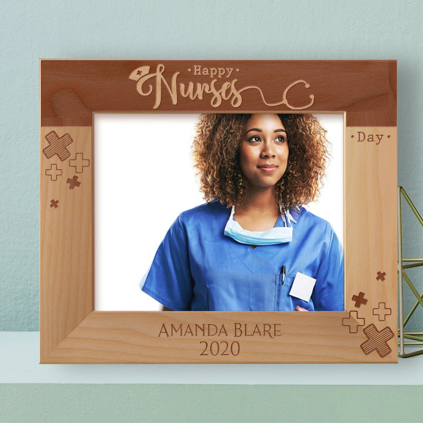 Happy Nurses Day Personalized Wooden Frame-10" x 8" Brown Horizontal ...