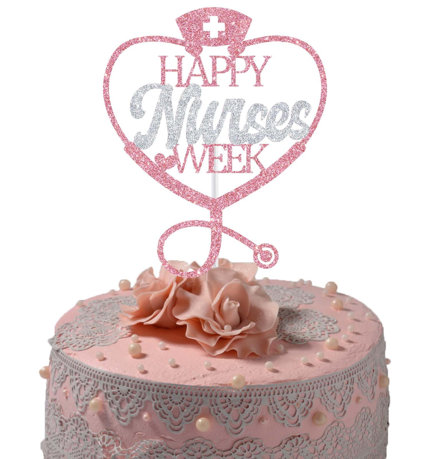 Happy Nurses Week AJH3 Cake Topper, Thank You Nurse Decor, Nurses Day ...
