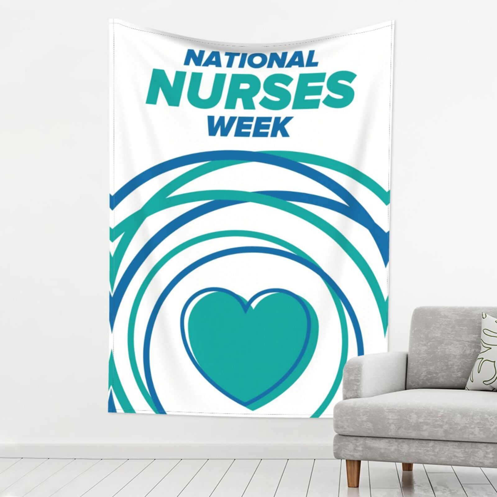 Happy Nurses Week Day Tapestry Banner Backdrop Flag Background ...